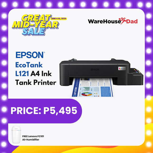 Epson EcoTank L121 A4 Ink Tank Printer with FREE Lenovo FC101 Air Humi – WarehouseDad